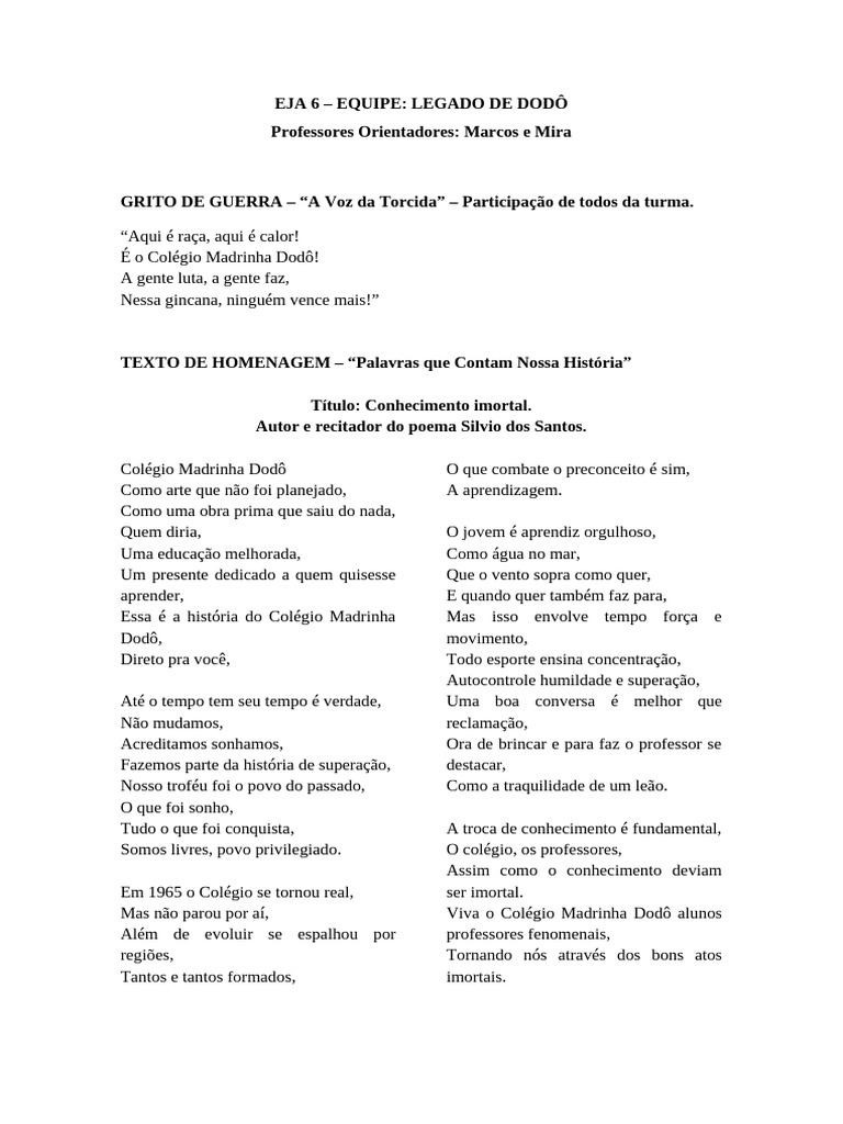 Eja 6 - Legado de Dodô | PDF