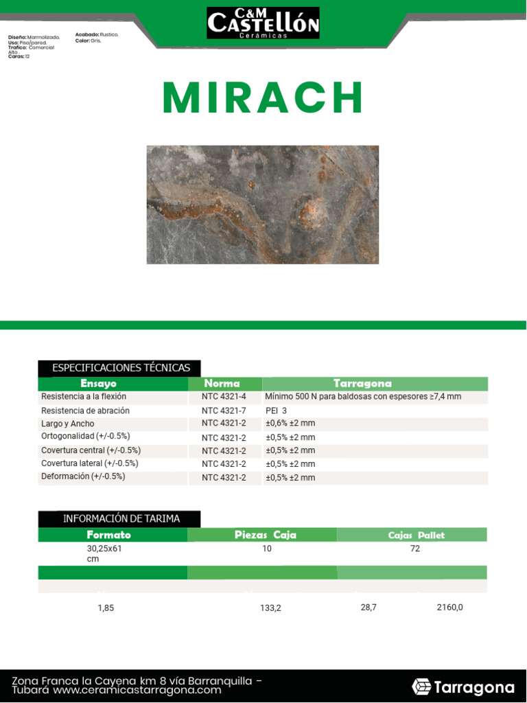 Pared Mirach: Especificaciones Técnicas | PDF | Materiales