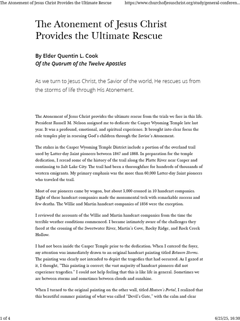 Atonement: Our Ultimate Rescue | PDF | Jesus | The Church Of Jesus ...