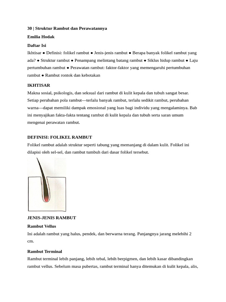 Struktur dan Pertumbuhan Rambut | PDF