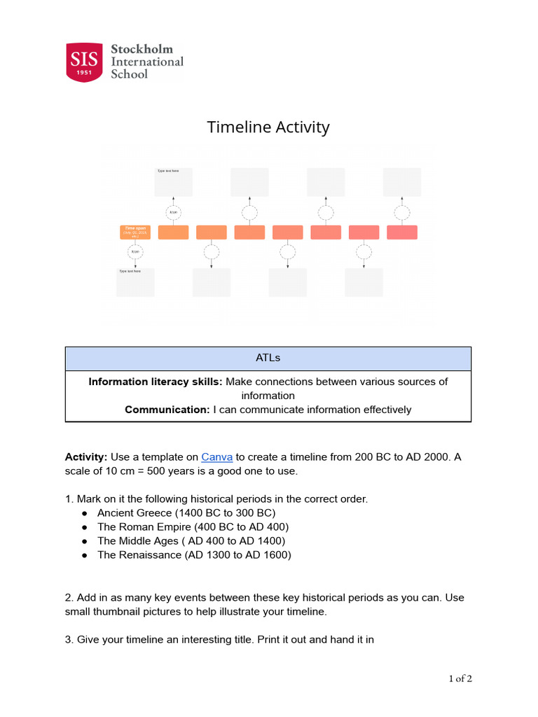 Timeline Activity | PDF