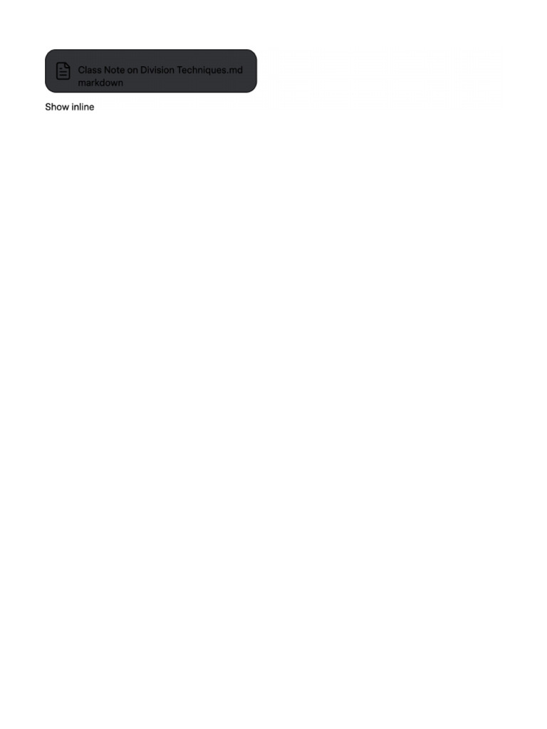 Different Types of Division Techniques | PDF