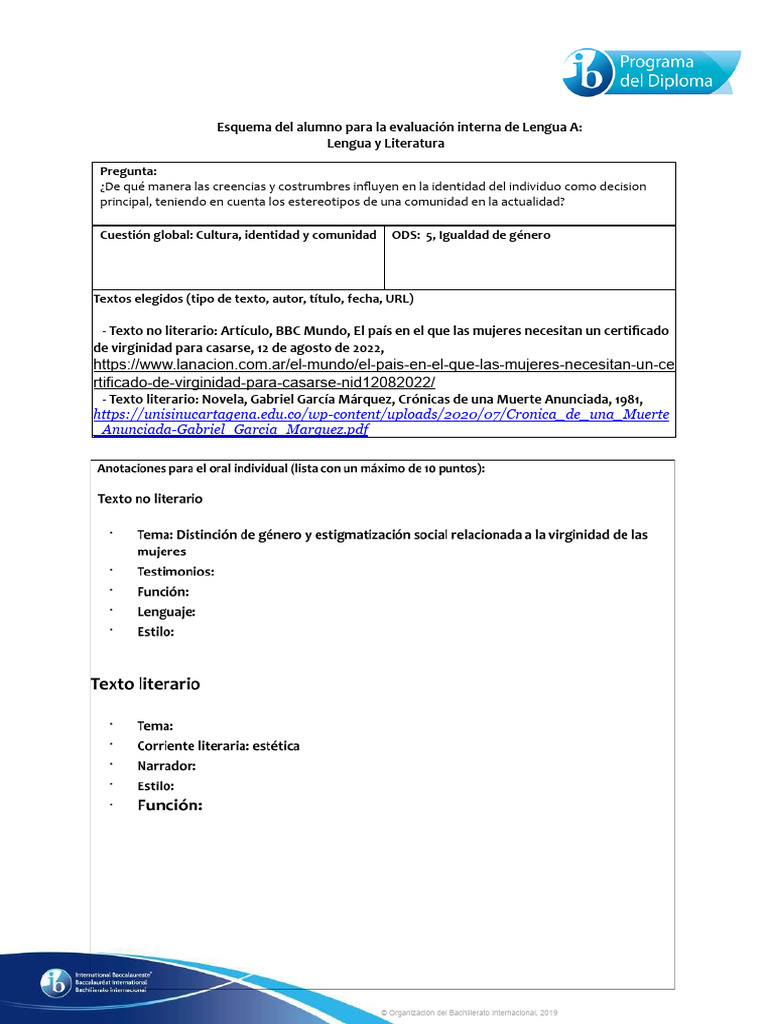 Copia de Formulario para El Oral Individual 2025 | PDF