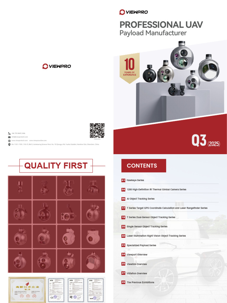 Viewpro Gimbal Camera Catalog Q3 2025 | PDF | Thermography | Camera