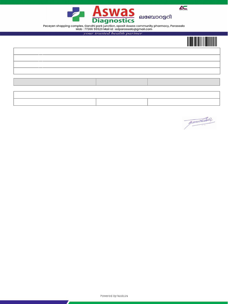 Blood Sugar Report for Mrs. Vanaja | PDF