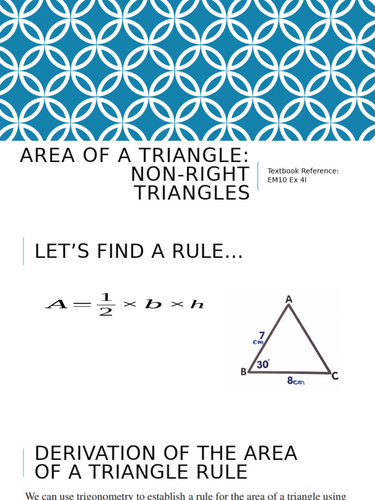 Area of Non Right Triangles 4 Nov 2024 | PDF