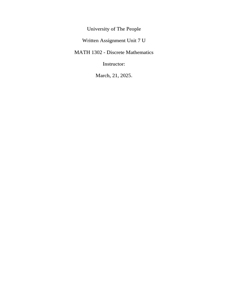 MATH 1302 Math Assignment Unit 7 | PDF | Theoretical Computer Science ...