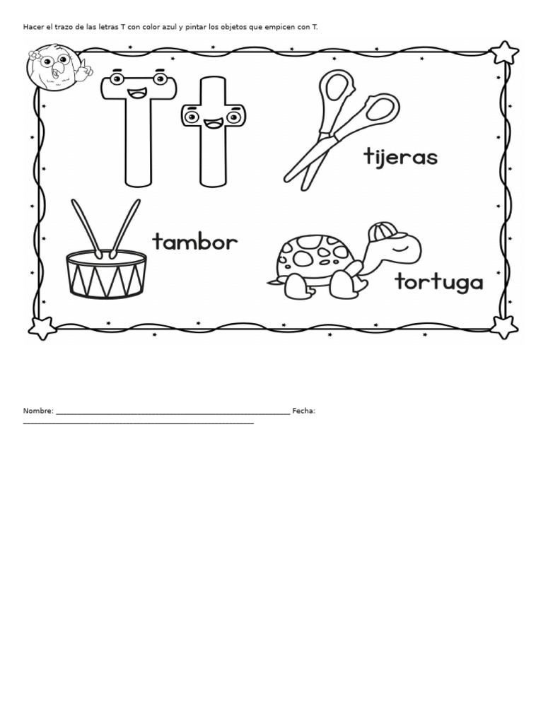 Hoja de Trabajo Letra T | PDF