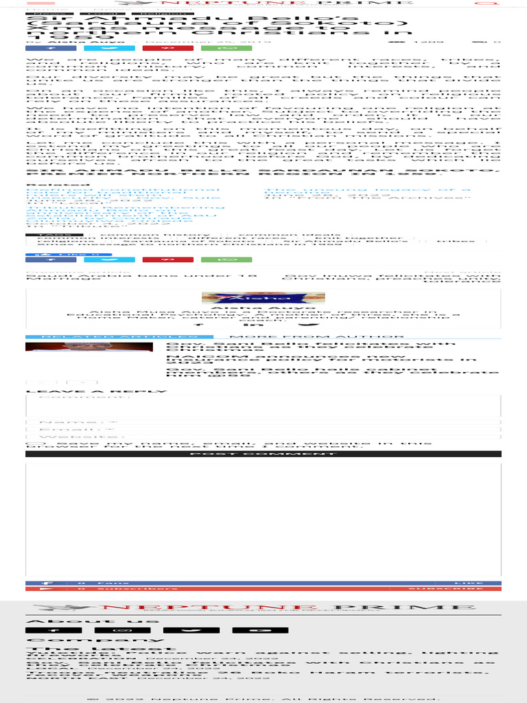 Sir Ahmadu Bello's (Sardauna of Sokoto) Xmas Mess | PDF