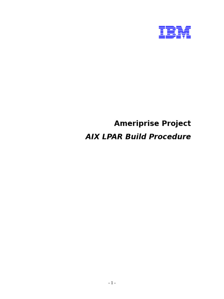 AIX Server Build Document - V1 | PDF | Booting | Ip Address