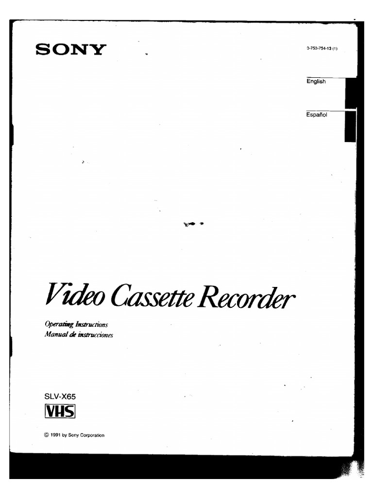 Video Cassette SLV-X65 | PDF