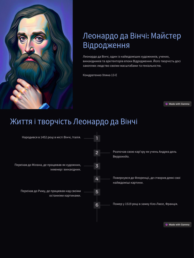 Leonardo Da Vinchi Majster Vidrodzhennya | PDF