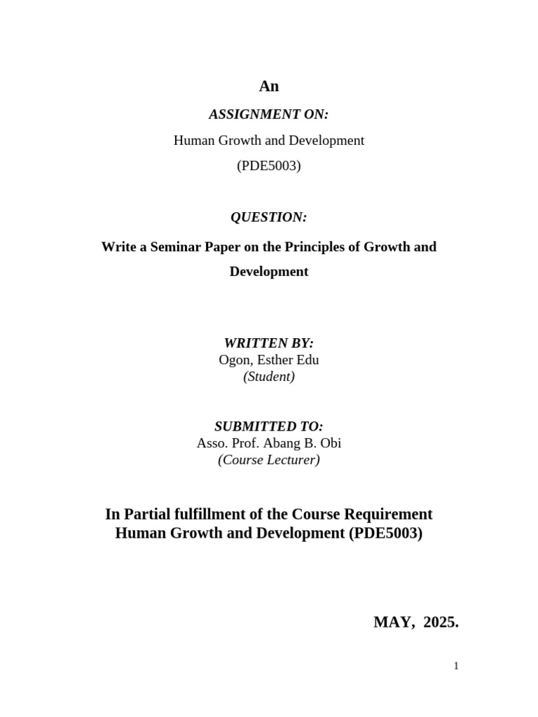 Esther Human Growth and Development ASSIGNMENT | PDF | Neuroplasticity ...