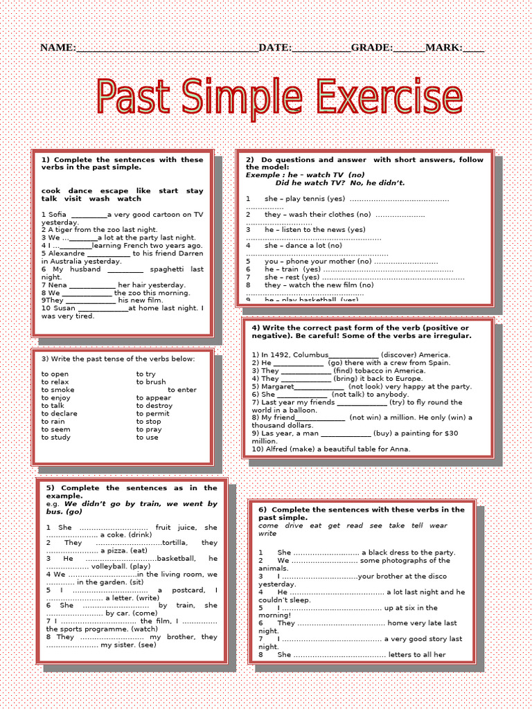Past Simple Comp. Ingles | PDF