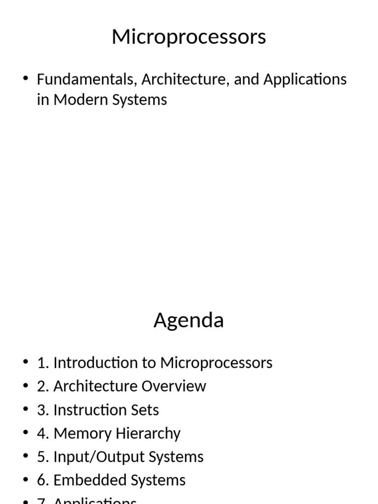 Microprocessors Presentation | PDF | Central Processing Unit | Office Equipment