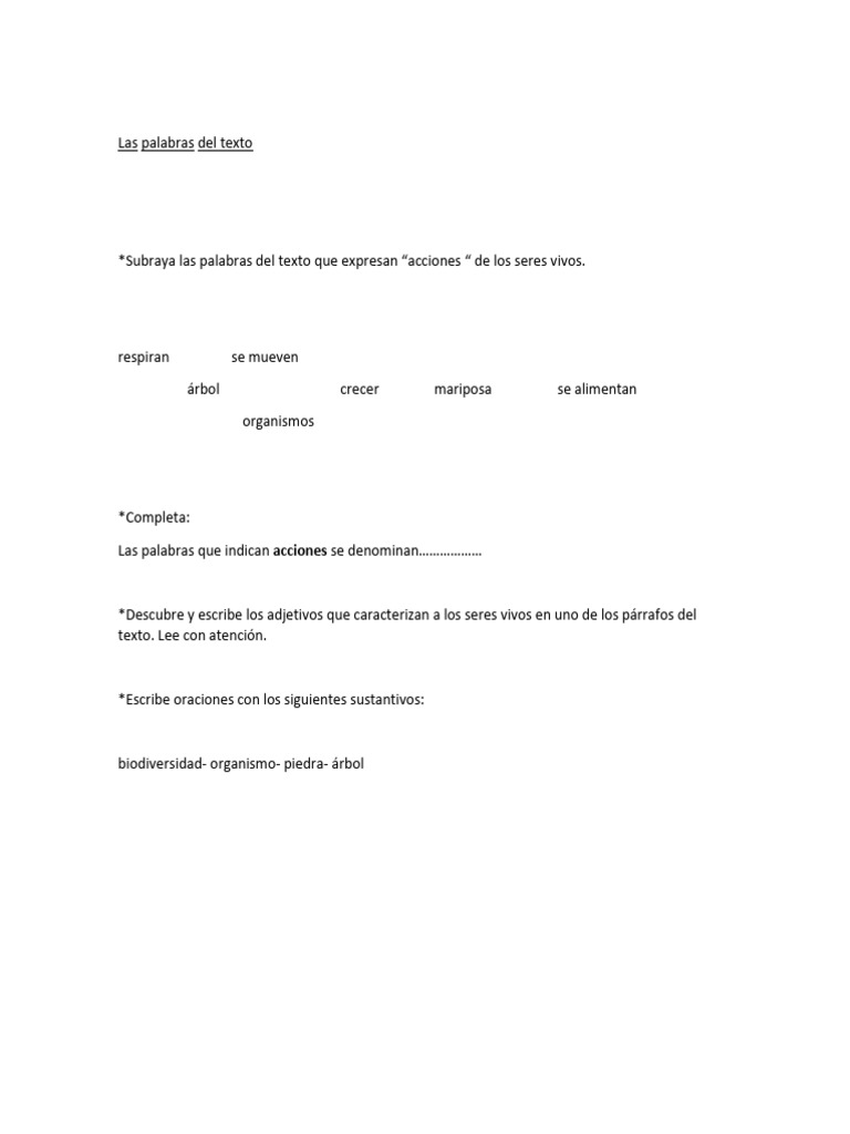 Las Palabras Del Texto | PDF