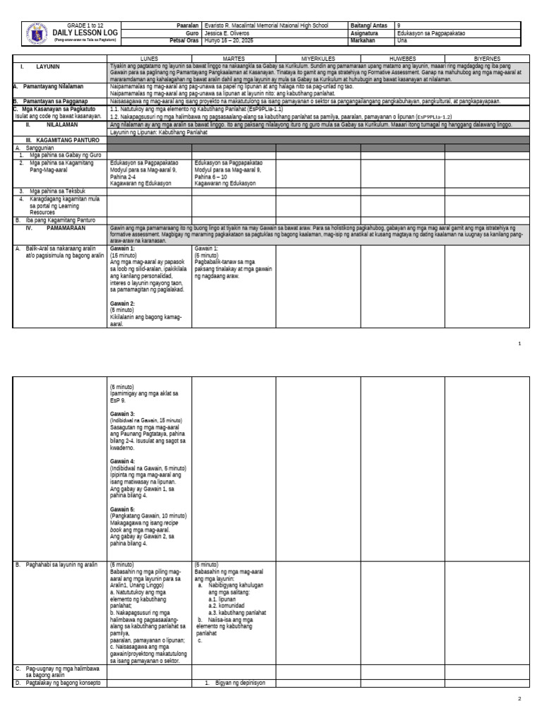 319079004 New DLL Format Filipino | PDF