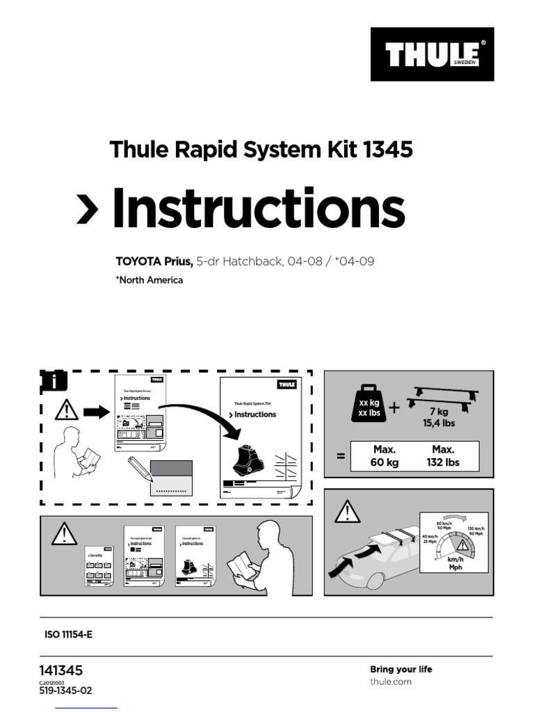Instructions: Thule Rapid System Kit 1345 | PDF | Automotive ...