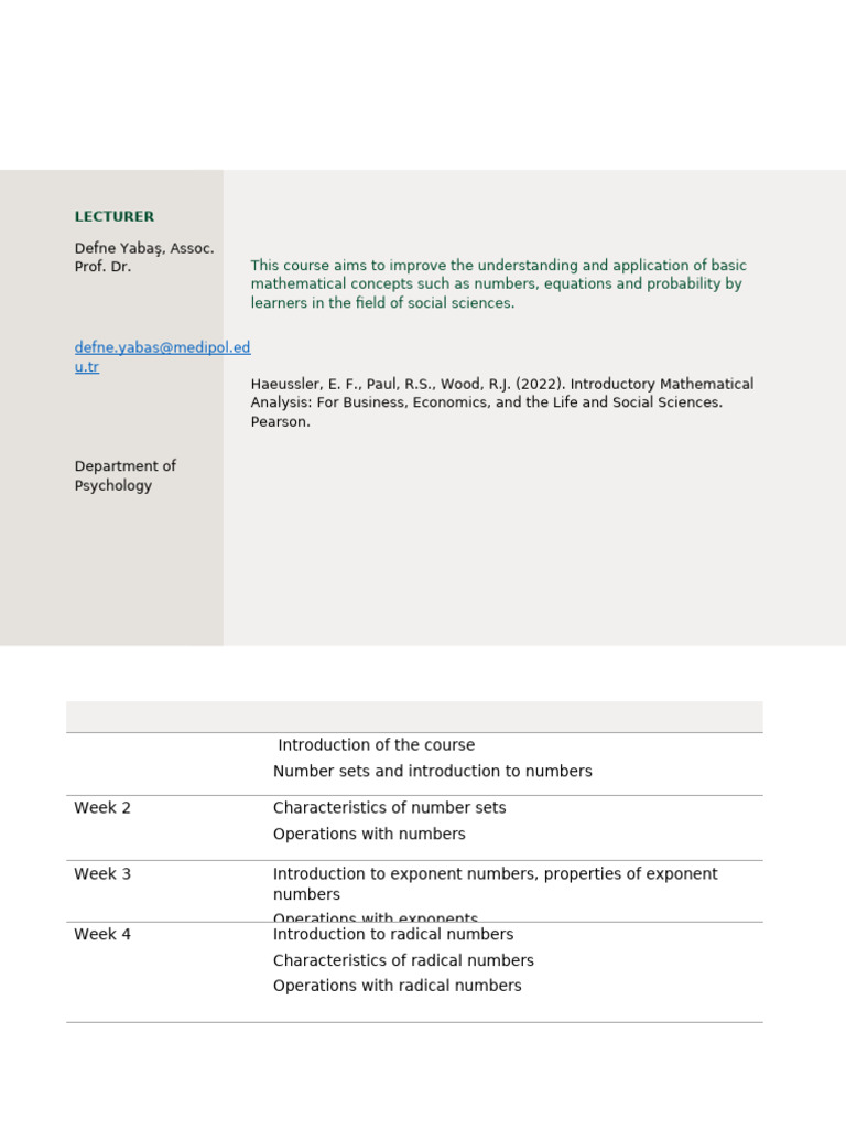 Mathematics For Social Sciences | PDF | Equations | Mathematics