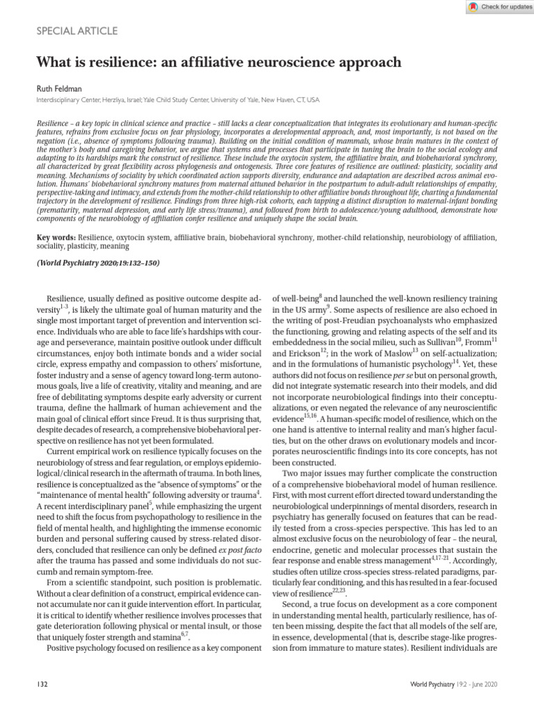 2020 - Feldman - What Is Resilience An Affiliative Neuroscience ...