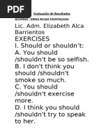 Should and Shouldn't Exercises Worksheet | PDF