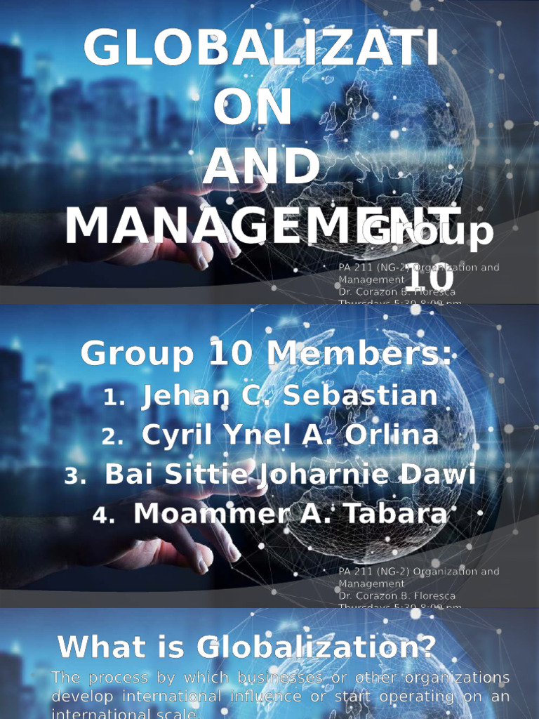 Globalization and Management Overview | PDF | Globalization | Trade