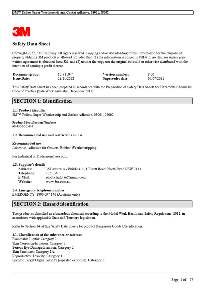 051135-08001 32 AU EN safetyDataSheet Sds 8799831064580 0 1 | PDF ...
