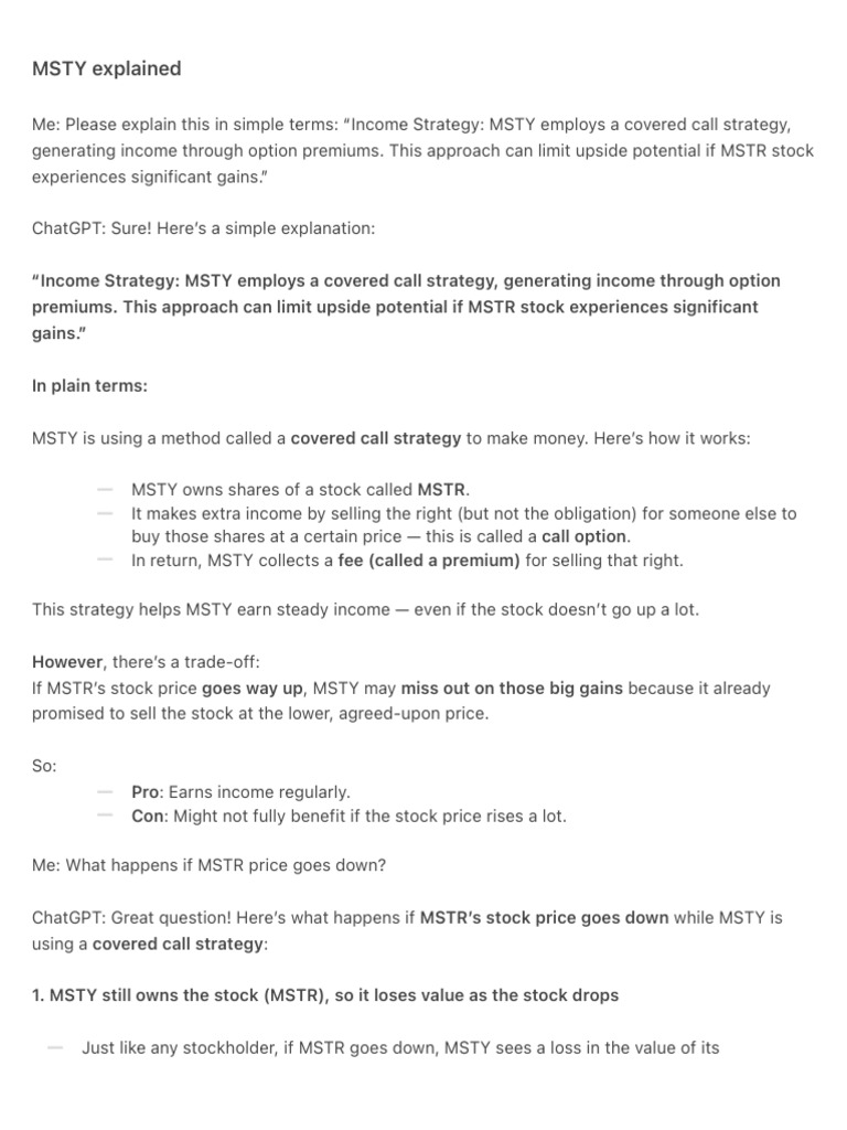 MSTY Explained | PDF