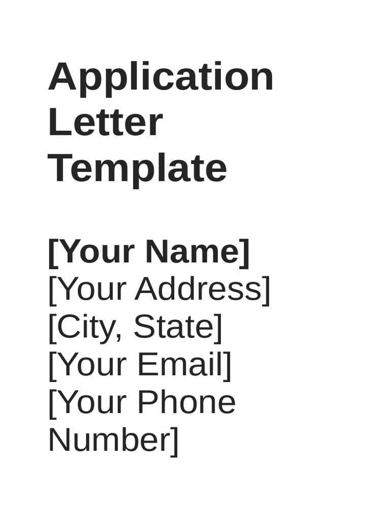 Job Application Letter Template | PDF