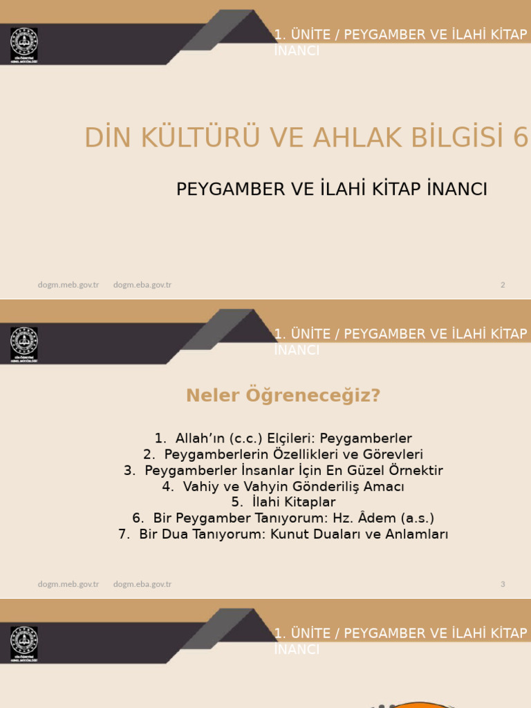 6.sınıf Din Kültürü 1.unite Konu Anlatımı | PDF