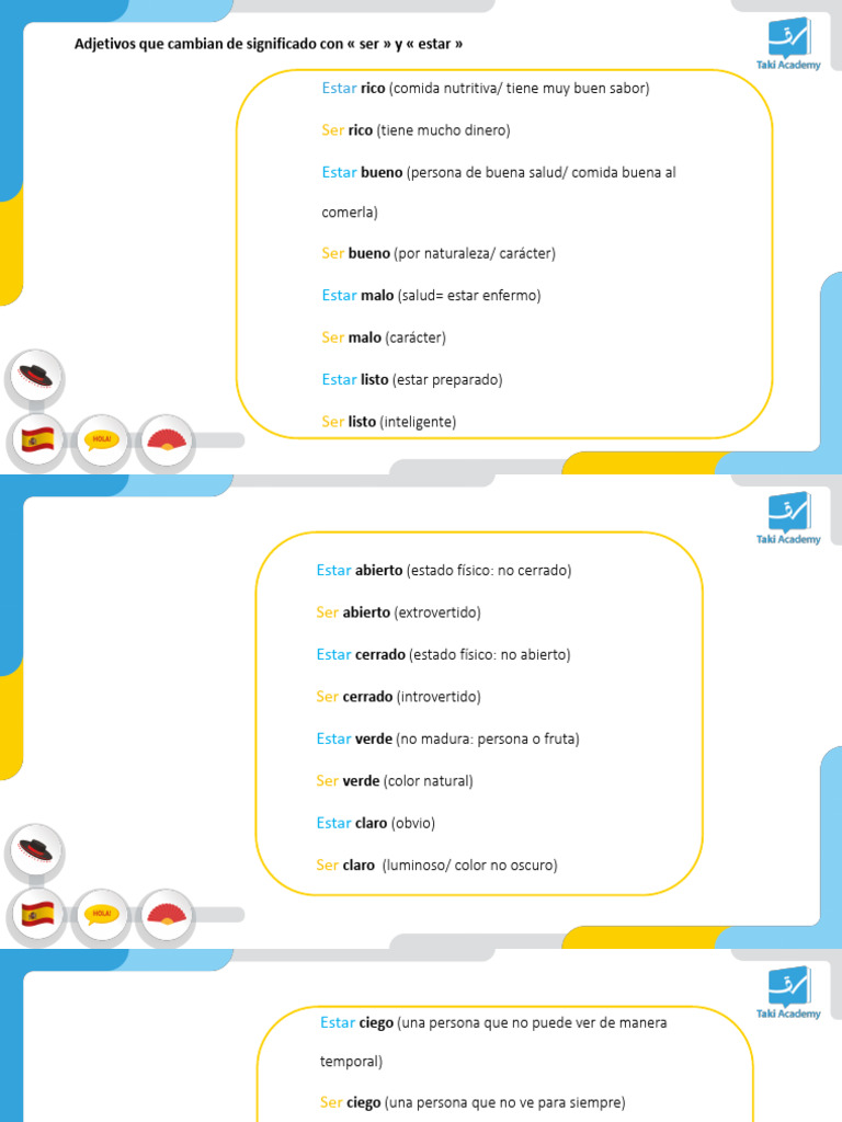 67052ab66631d - Adjetivos Que Cambian de Significado Con Ser y Estar | PDF