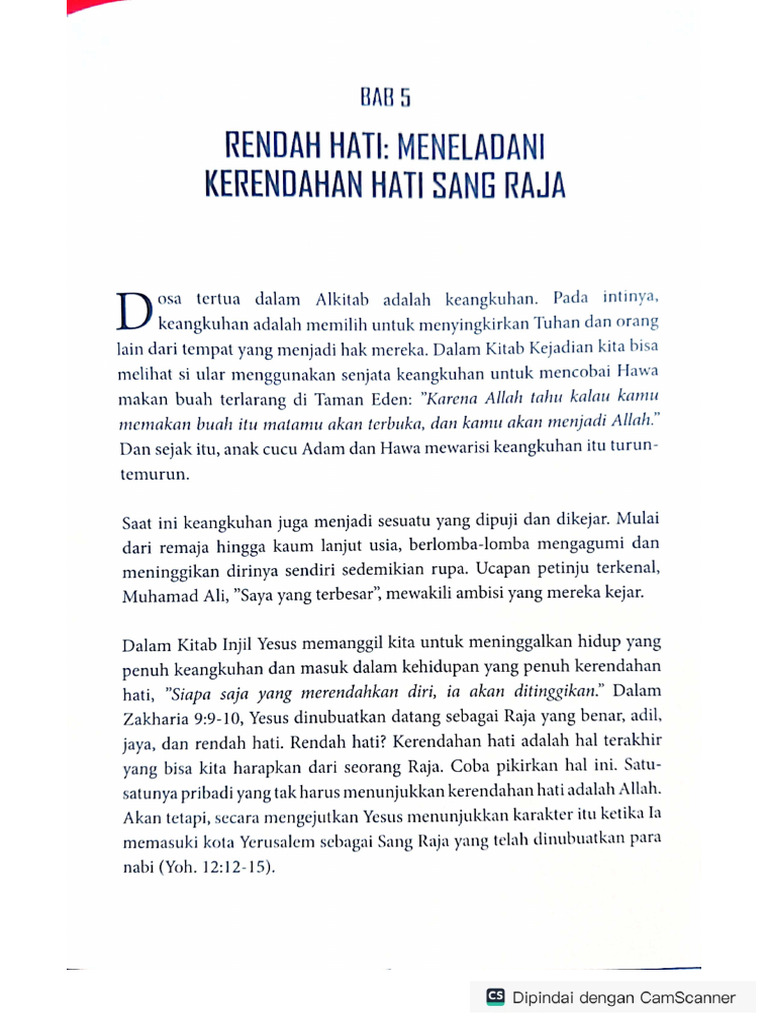 Rendah Hati Meneladani Kerendahan Hati Sang Raja | PDF