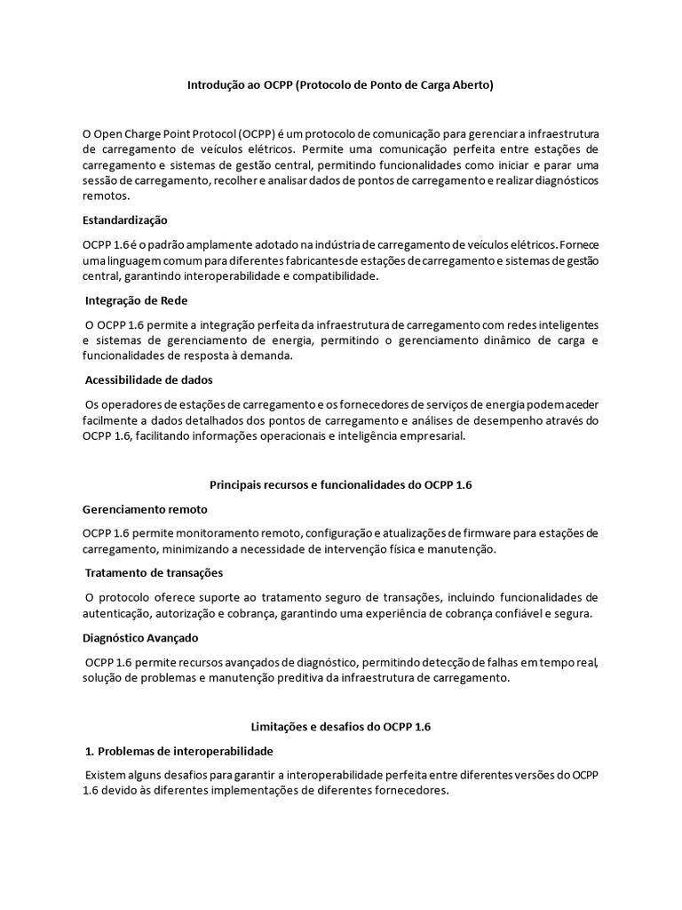 Introducción Al Protocolo OCPP 1.6 2.0 | PDF | Segurança de ...