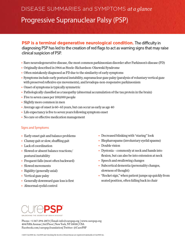 Progressive Supranuclear Palsy PSP | PDF | Diseases And Disorders ...