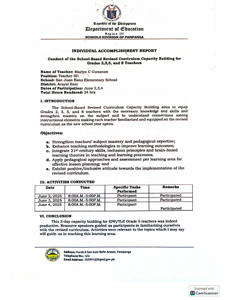 Accomplishment Report Matatag | PDF