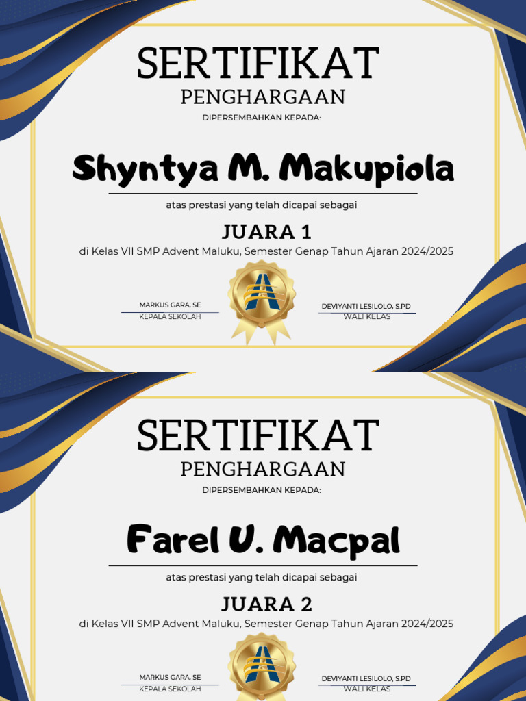 Contoh Sertifikat | PDF