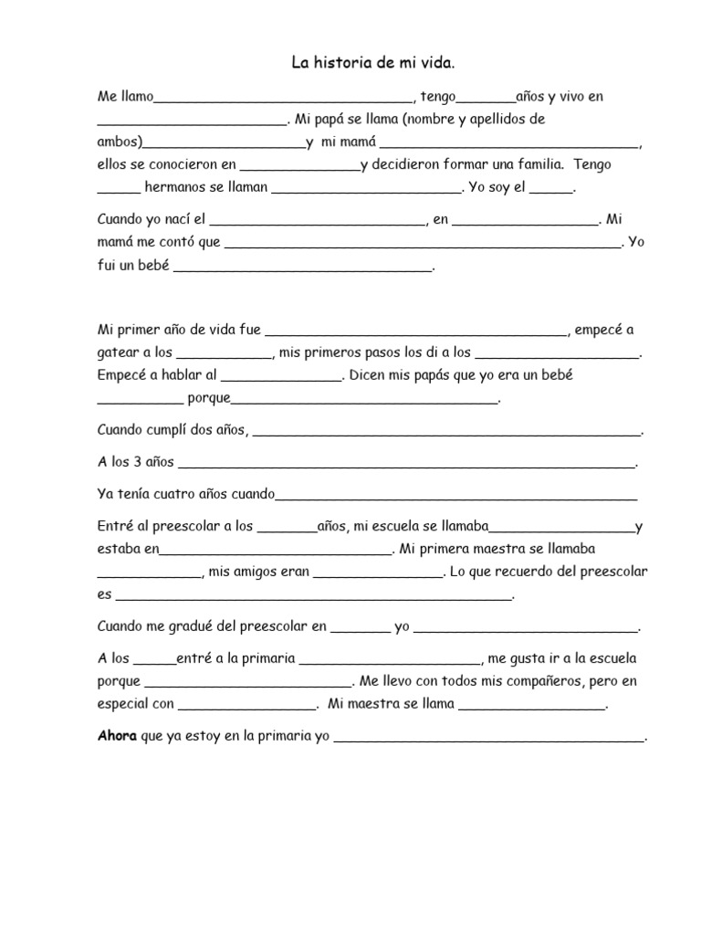 La Historia de Mi Vida | PDF