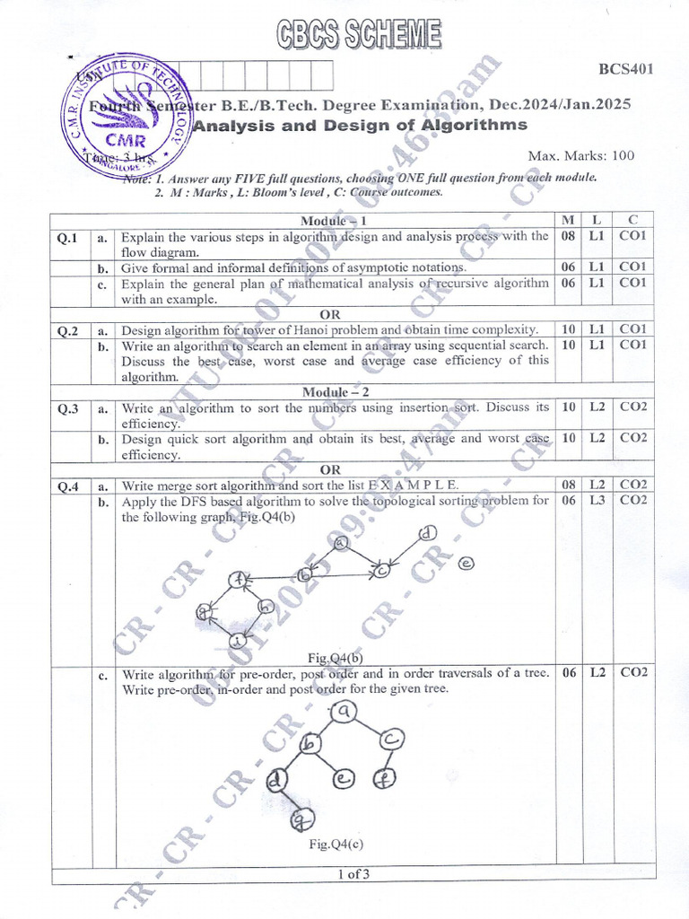 VTU Question Paper of BCS401 Analysis & Design of Algorithms Dec-2024 ... VTU Question Paper of BCS401 Analysis & Design of Algorithms Dec-2024 ...