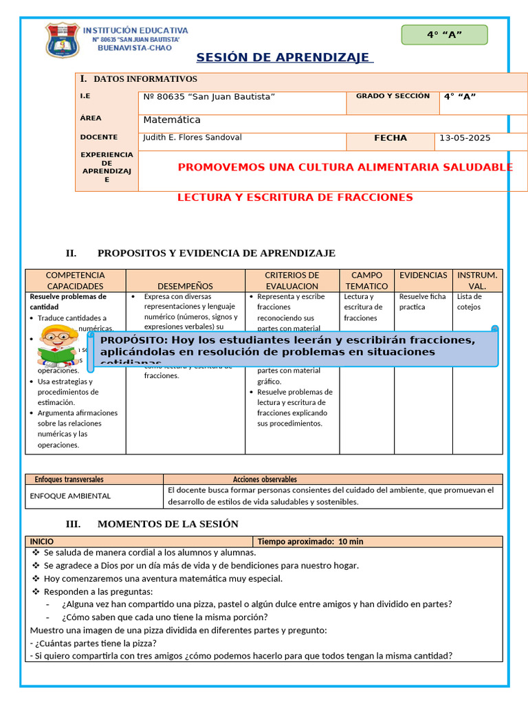 Actividades de Fracciones para 4° A | PDF
