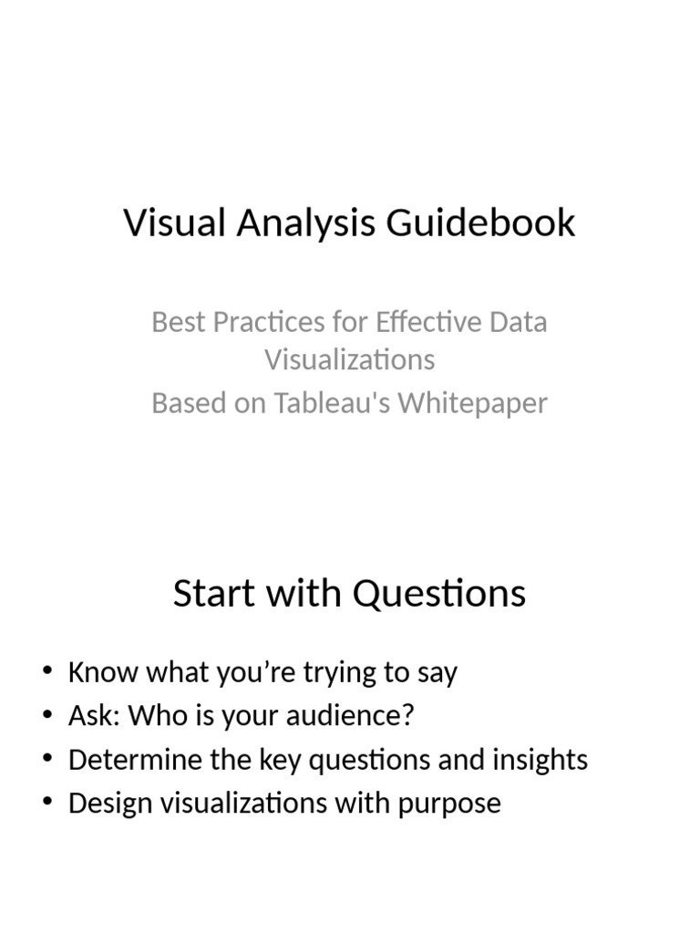 Visual Analysis Guidebook Presentation | PDF