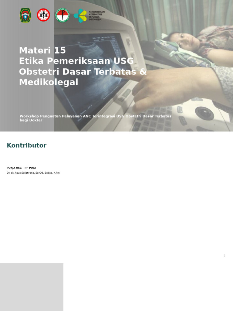 15 Etika Pemeriksaan USG Obstetri Dasar Terbatas & Medikolegal Prof Sarma | PDF