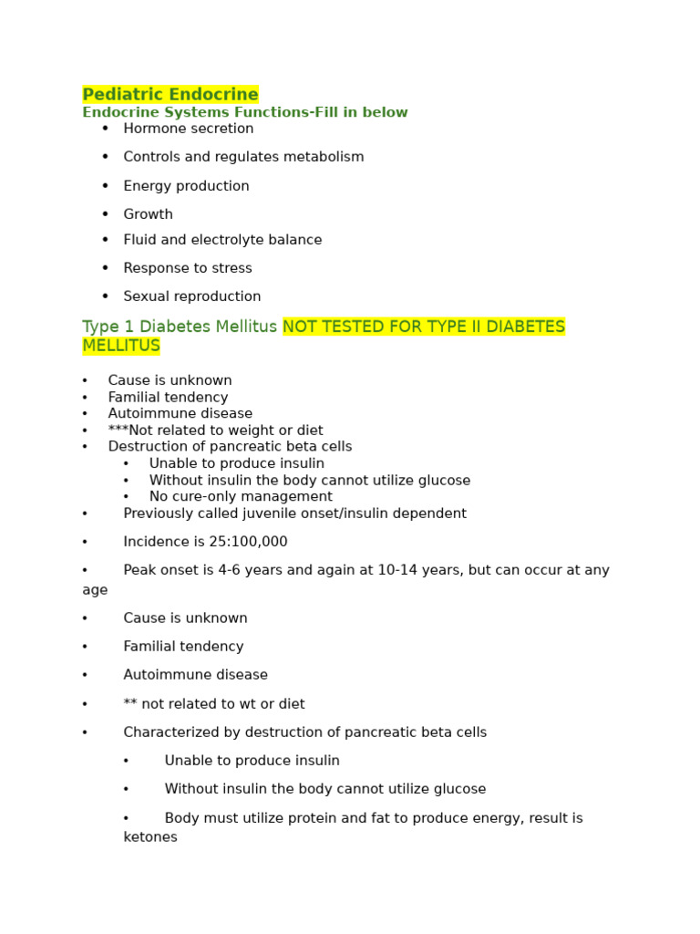 Pediatric Endocrine Disorders Overview | PDF | Diabetes | Hypothyroidism