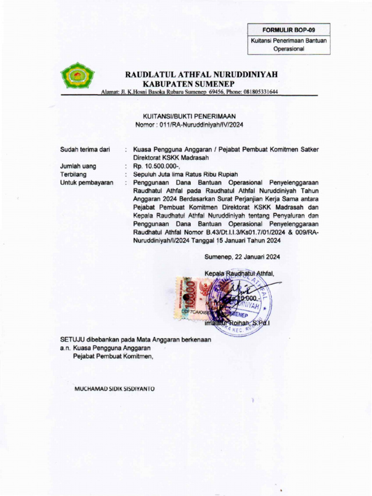 Kuitansi BOP 2024 220240207 - 16102747 - 0027 | PDF