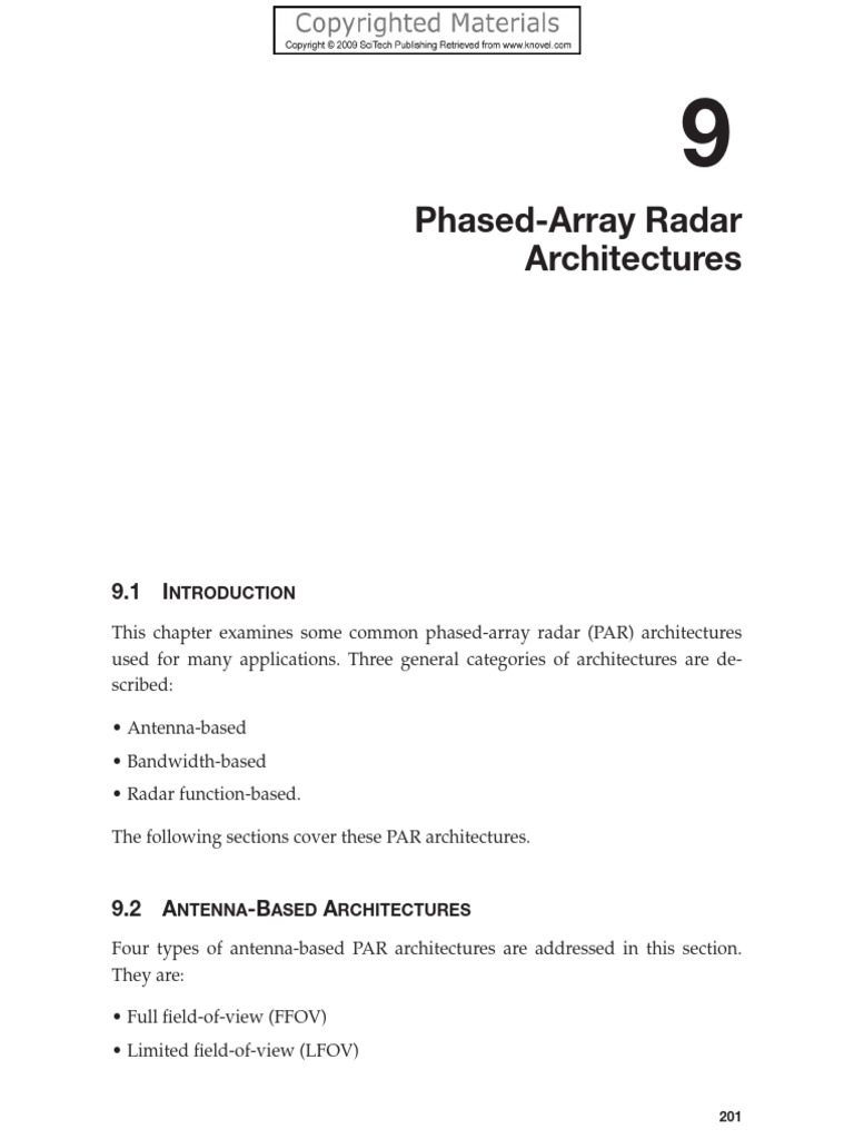 Phased Array Radar Architectures | PDF | Radar | Bandwidth (Signal Processing)