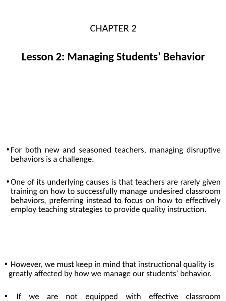Chapter 2 Lesson 2 | PDF | Classroom Management | Learning