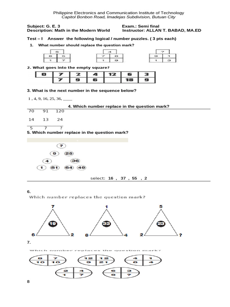G.E 3 Semi Final 2024 | PDF