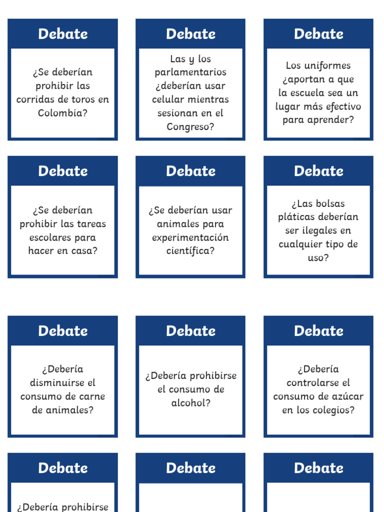 Tarjetas de Debate | PDF