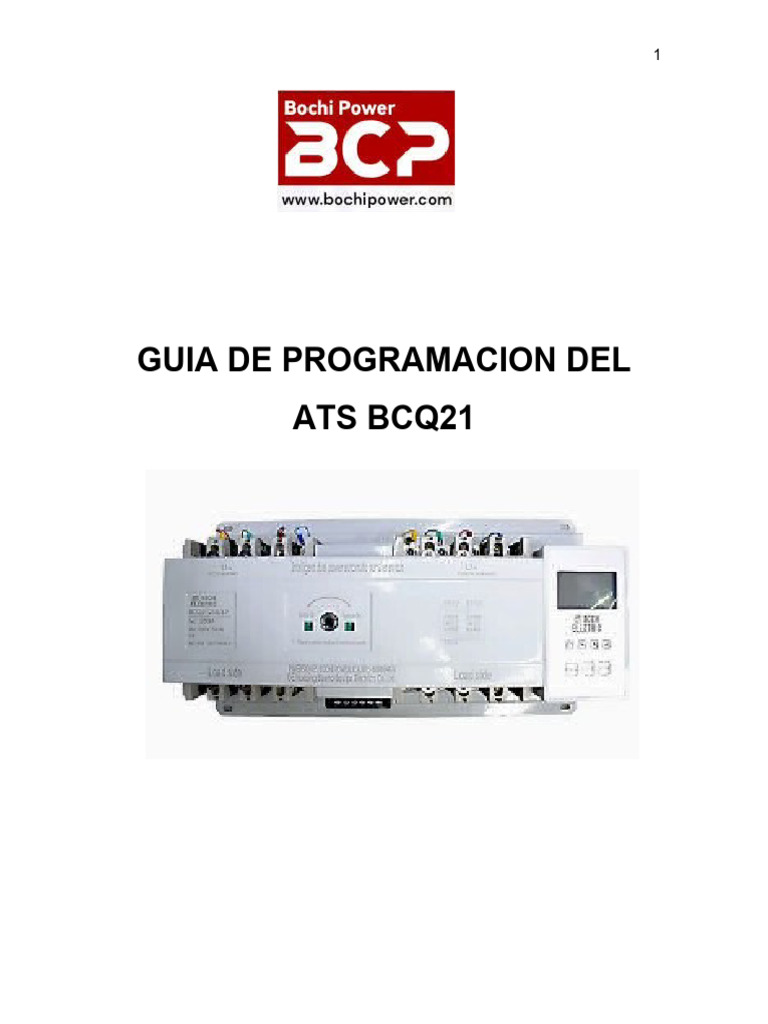 Manual ATS Inteligente BCQ2i | PDF | voltaje | Cambiar