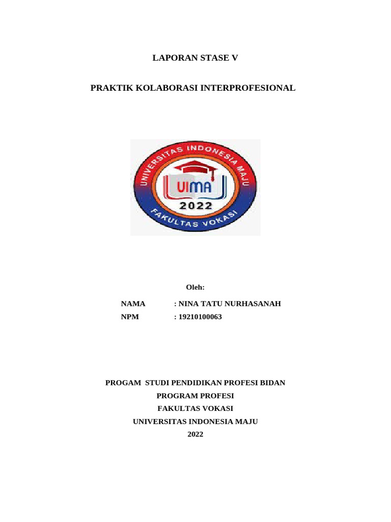 Laporan Stase 5 Nina Tatu Nurhasanah - 19210100063 | PDF