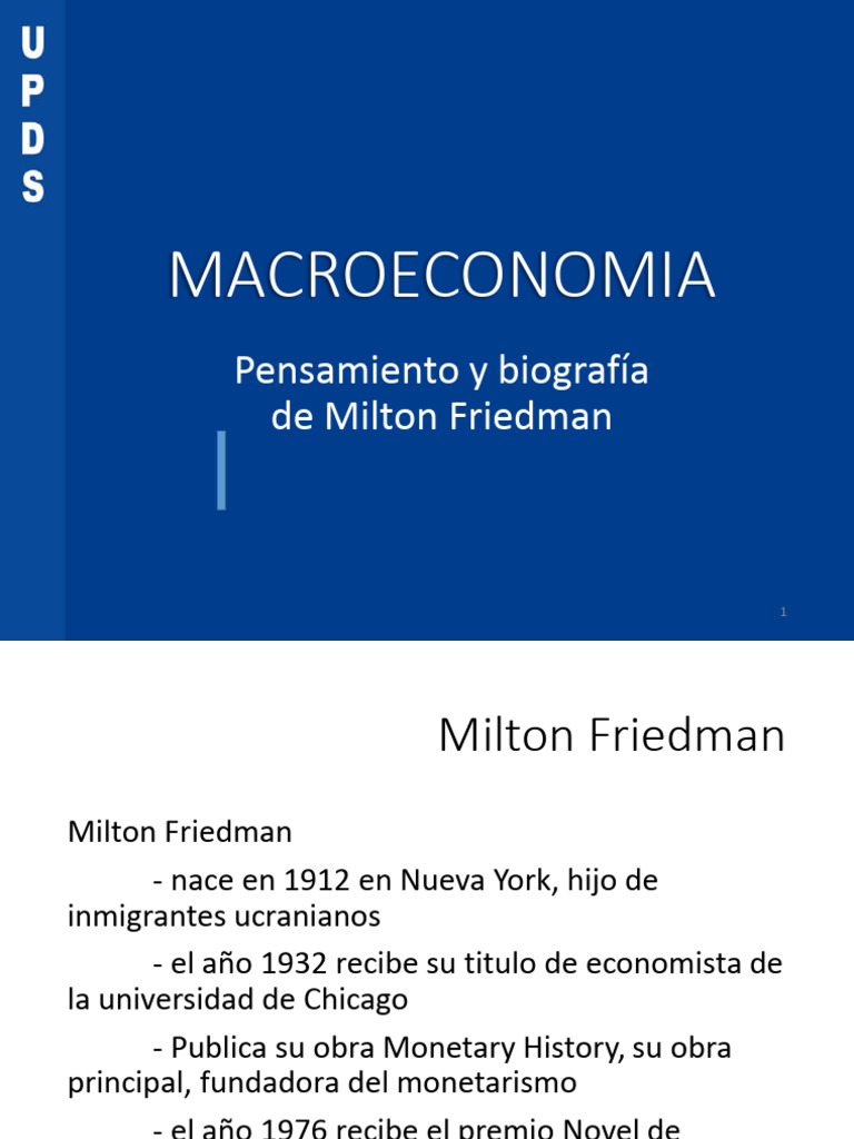 Biografía y pensamiento de Milton Friedman | PDF